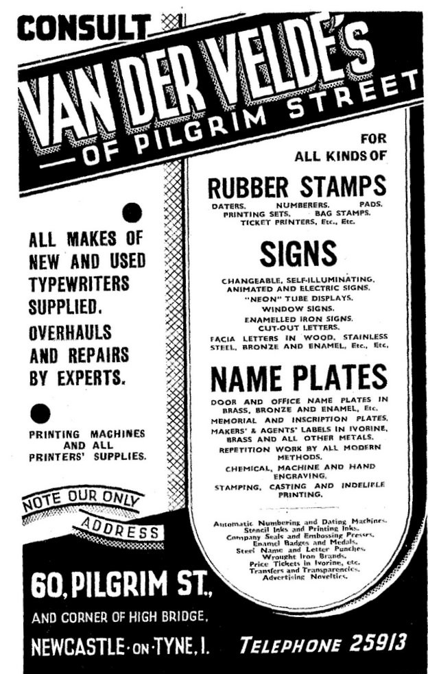 Van Der Velde of Newcastle-on-Tyne | British War Work Tokens