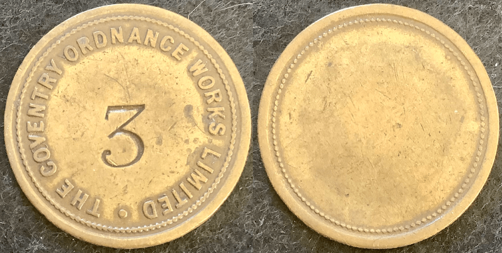 Coventry Ordnance Works Limited – Coventry Works | British War Work Tokens