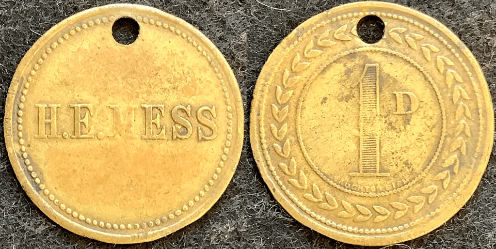 H.E. Mess Tokens | British War Work Tokens